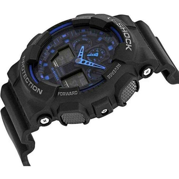 CASIO G-SHOCK ANTI-MAGNETIC (JIS 1) ANALOG DIGITAL DIAL BLACK & BLUE M ...