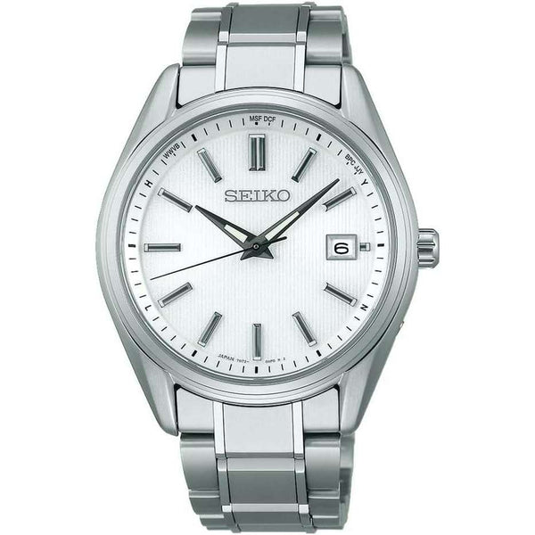 SEIKO SELECTION S SERIES SOLAR RADIO WAVE SILVER MEN WATCH SBTM337 ...