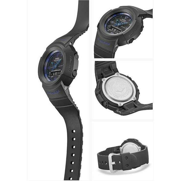 CASIO G-SHOCK VIRTUAL BLUE SERIES RADIO SOLAR BLACK MEN WATCH AWG-M520 ...