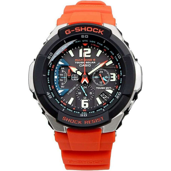 CASIO G-SHOCK SKY COCKPIT RADIO SOLAR ANALOG DIGITAL ORANGE MEN WATCH ...