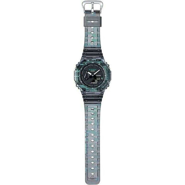 CASIO G-SHOCK BLACK SKELETON CAMOUFLAGE ANALOG DIGITAL MEN WATCH GA-21 ...