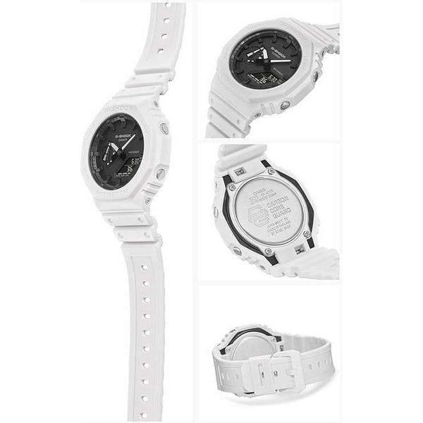 CASIO G-SHOCK CARBON CORE GUARD WHITE RUBBER STRAP BLACK DIAL MEN WATC ...