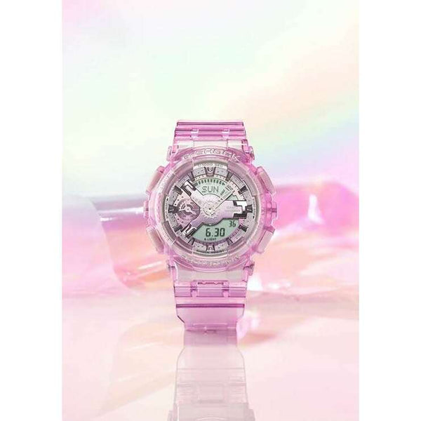 CASIO G-SHOCK WEB-EXCLUSIVE ANALOG DIGITAL PINK LADIES WATCH GMA-S110V ...