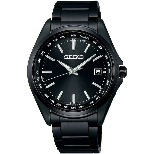 SEIKO SELECTION SOLAR RADIO WAVE BLACK EDITION MEN WATCH SBTM333 - ROOK ...
