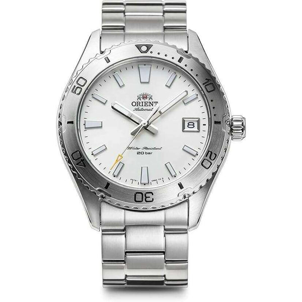 ORIENT MAKO 40 AUTOMATIC DIVERS SILVER & WHITE MEN WATCH RN-AC0Q03S ...