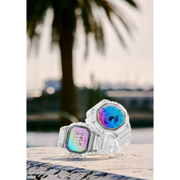 CASIO G-SHOCK IRIDESCENT COLOR SERIES CLEAR SKELETON MEN WATCH GA-2100 ...