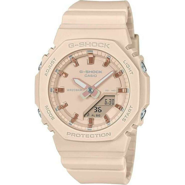 CASIO G-SHOCK BEIGE & PINK GOLD ANALOG DIGITAL LADIES WATCH GMA-P2100M ...