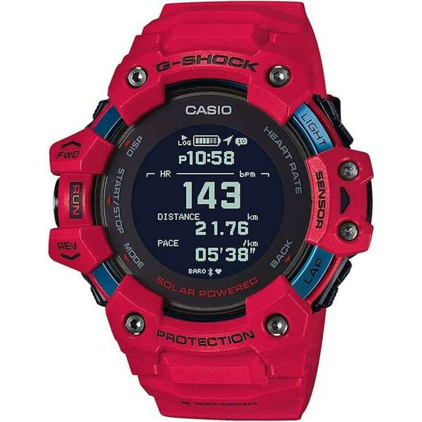 CASIO G-SHOCK G-SQUAD PEDOMETER SOLAR GPS DIGITAL RED MEN WATCH GBD-H1 ...