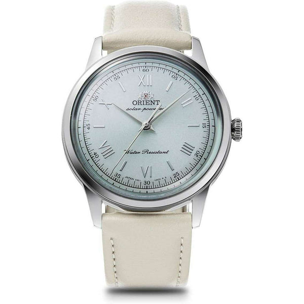 ORIENT BAMBINO AUTOMATIC FAKE LEATHER STRAP PALE GREEN DIAL MEN WATCH ...