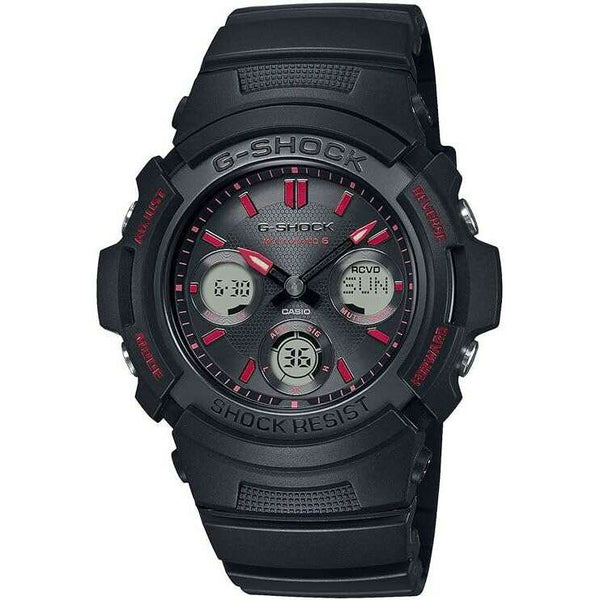 CASIO G-SHOCK FIRE PACKAGE '24 DAY-DATE SOLAR BLACK & RED MEN WATCH AW ...