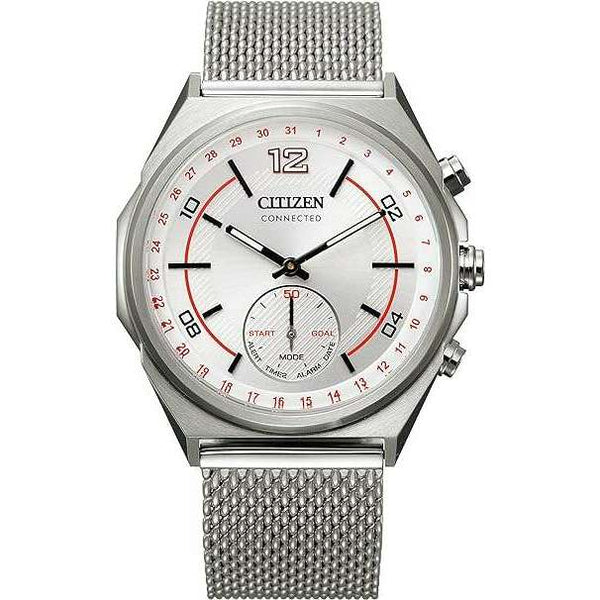 CITIZEN CONNECTED BLUETOOTH ANALOG SILVER STRAP WHITE DIAL MEN WATCH C ...