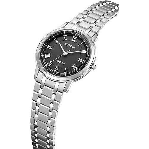 CITIZEN EXCEED ANALOG TITANIUM SILVER STRAP BLACK DIAL MEN WATCH AR400 ...