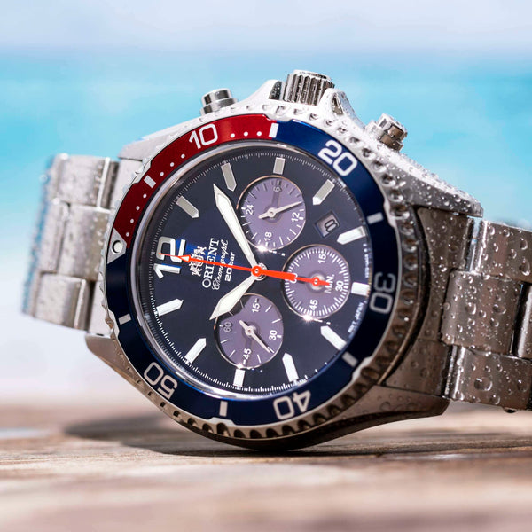 ORIENT MAKO SOLAR PANDA CHRONOGRAPH SILVER MEN WATCH RN-TX0201L - ROOK ...
