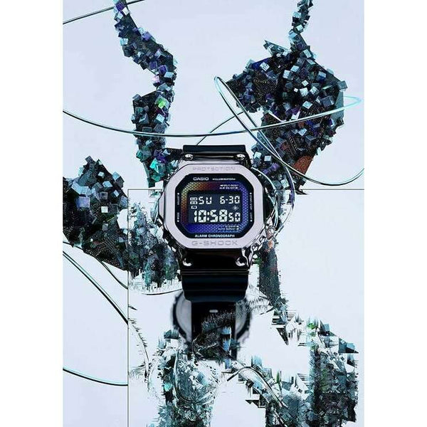 CASIO G-SHOCK METAL COVERED BLACK STRAP DIGITAL MULTICOLOR DIAL MEN WA ...