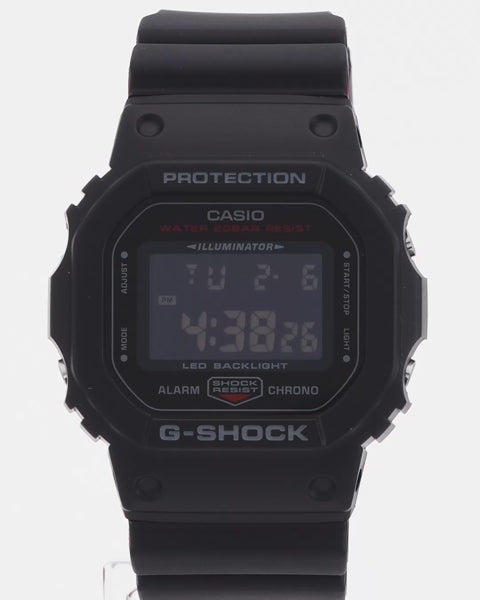 CASIO G-SHOCK DAY-DATE RUBBER STRAP DIGITAL DIAL BLACK & RED MEN WATCH ...