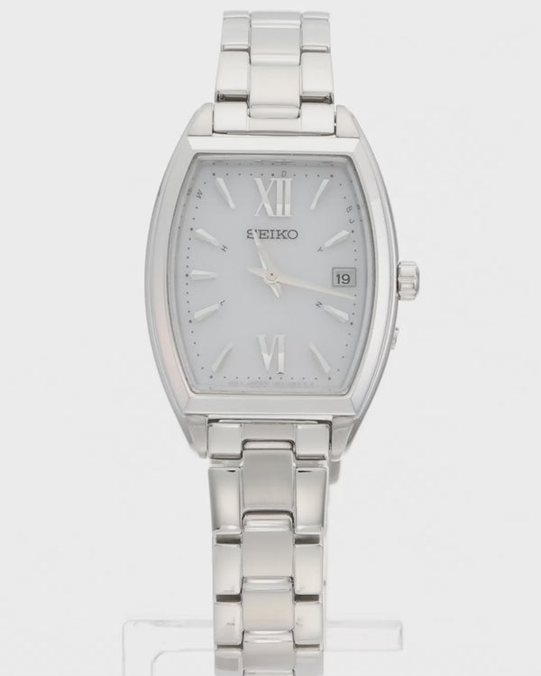 SEIKO SELECTION S SERIES TONNEAU-SHAPED RADIO WAVE SILVER WOMEN WATCH ...